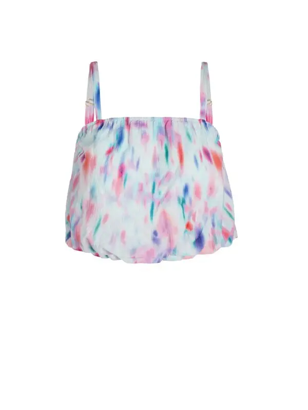 CHANGE OF SCENERY Blue / White Dani Top In Hazy Ikat Seafoam - Blue/white