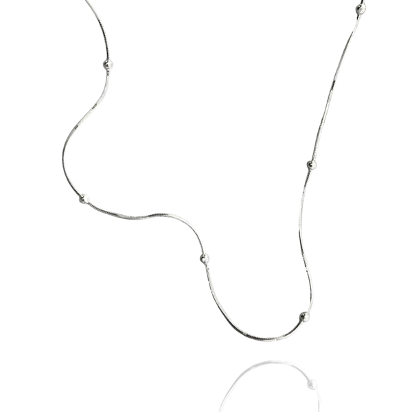 SPERO LONDON Italian Fine Chain Sterling Satellite Beaded Necklace - Silver