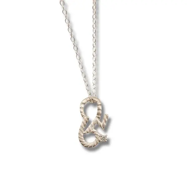 CLAIRE HILL DESIGNS Brave Shorthand Charm Necklace - Silver