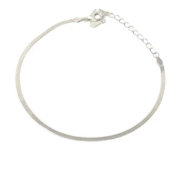 HARFI Sterling Everyday Herringbone Chain Bracelet - Silver