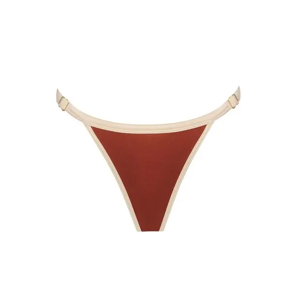 YORSTRULY Bari Bikini Bottom Colour Copper Bikini Bottom With Adjustable Side Straps - Brown