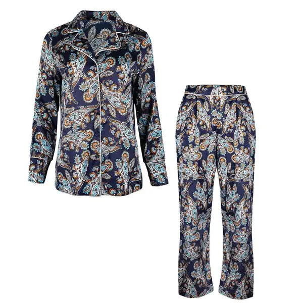 OH!ZUZA NIGHT&DAY Silk Dreams Pajama Set Night & Day Dark - Blue