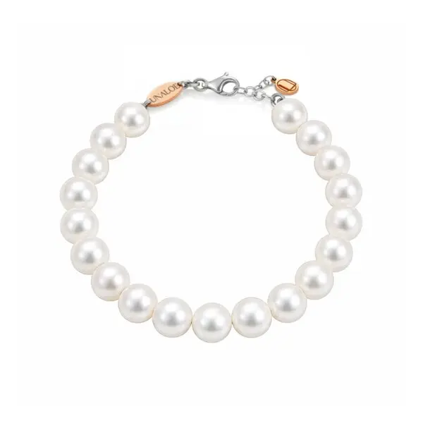 UNALOE Silver / White Sterling Silver Natural Pearl Strand Bracelet – Meaningful Classic Jewelry - Silver/white
