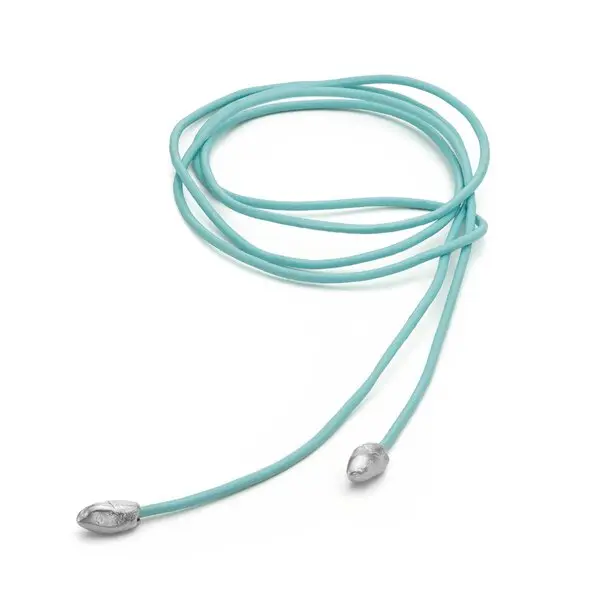 EVA REMENYI Origin Bow Necklace Silver - Blue
