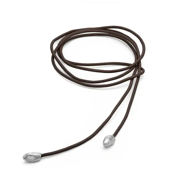 EVA REMENYI Origin Bow Necklace Silver - Brown