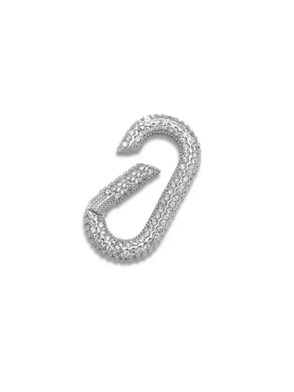 JAREDJAMIN Oval Pavé Clicker Clasp - Silver