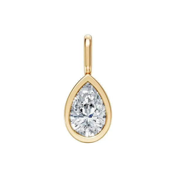Öugie The Pear Diamond Bezel Pendant - Gold