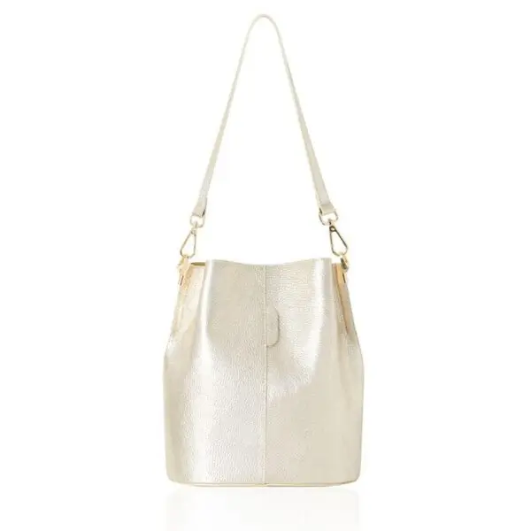 BETSY & FLOSS Lecco Leather Bucket Bag - Gold