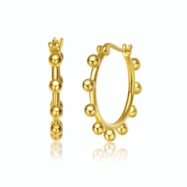 GENEVIVE Rachel Glauber Plated Hoop Earrings - Gold