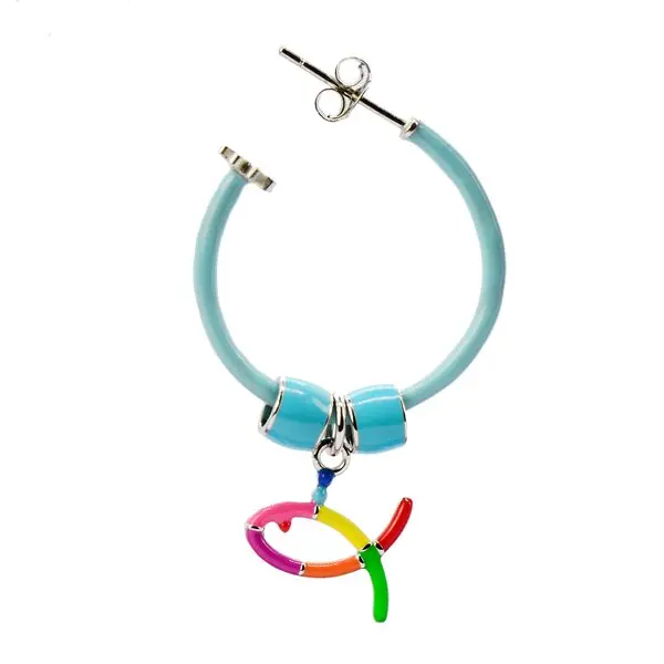 PINNOLE Fish In Love Earring Mix Single - Blue