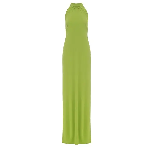 SEROTONINN Maxi Halter Neck Dress In Smoothie - Green