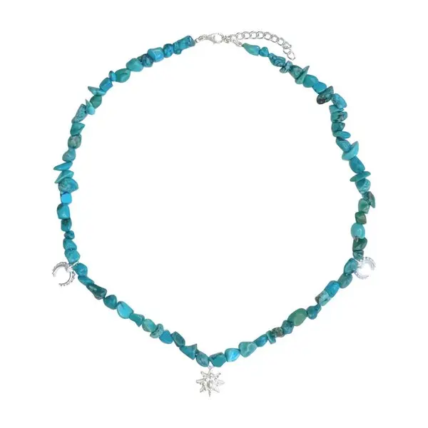 RIZE Silver / Blue Stellar Turquoise Necklace Sterling Silver - Silver/blue