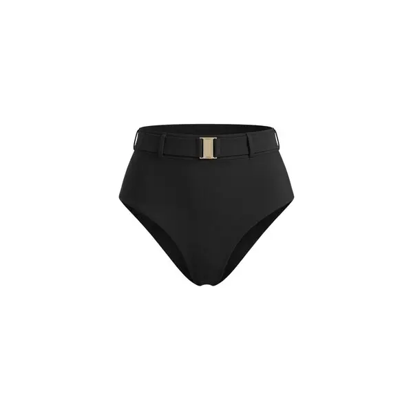 VERONI SWIM Onyx High Waist Belted Bottom - Black