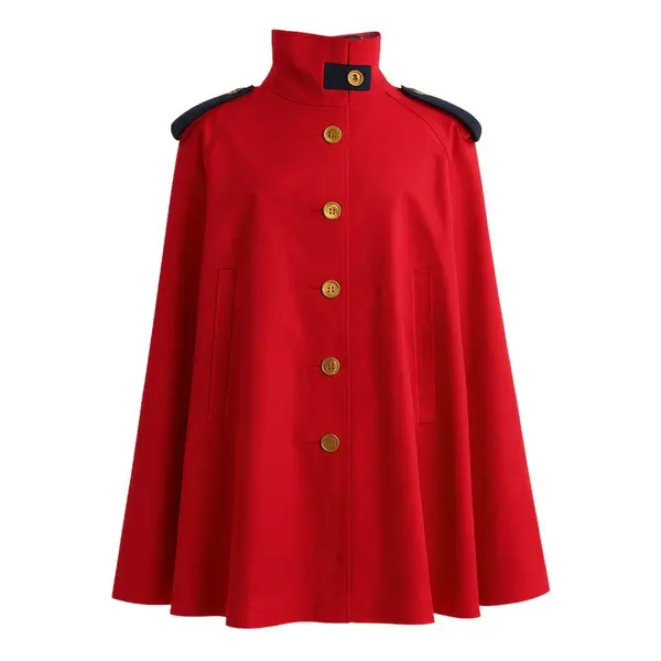 BEIRA Nadia Waterproof Cape With Navy Contrast - Red