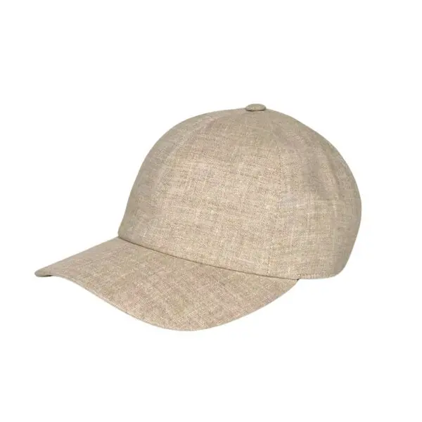 CACHEMIO Neutrals Natural Unbleached Linen Baseball Cap - Black