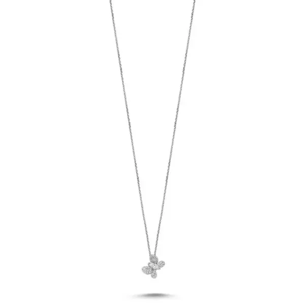 ECCE ARTISAN DIAMONDS 14ct Solid Gold Little Butterfly Diamond Necklace - White