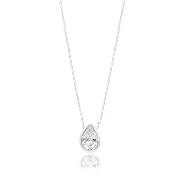 SHYMI Bezel-set Solitaire Necklace Pear