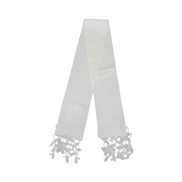 LONDON ATELIER BYPRODUCT Silk And 3d Lace Long Scarf - White