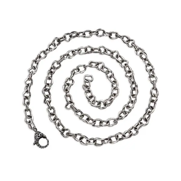 ALTAR™ ORNAMENTS CO. Rune Necklace| Sterling Textured Link Chain Altar - Silver