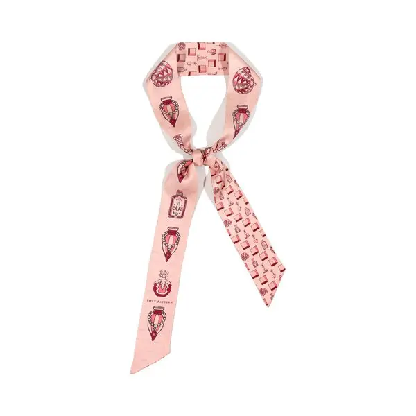 LOST PATTERN Amora Silk Skinny Scarf - Pink