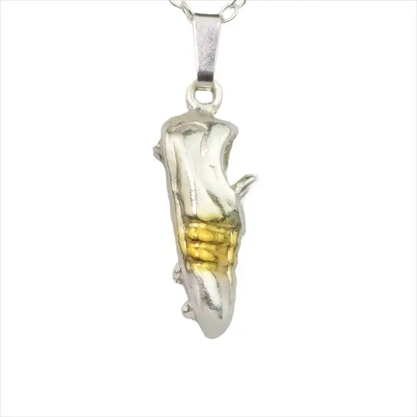 SIMON KEMP JEWELLERS Football Soccer Pendant Eighteen Carat Gold On Solid Sterling - Silver