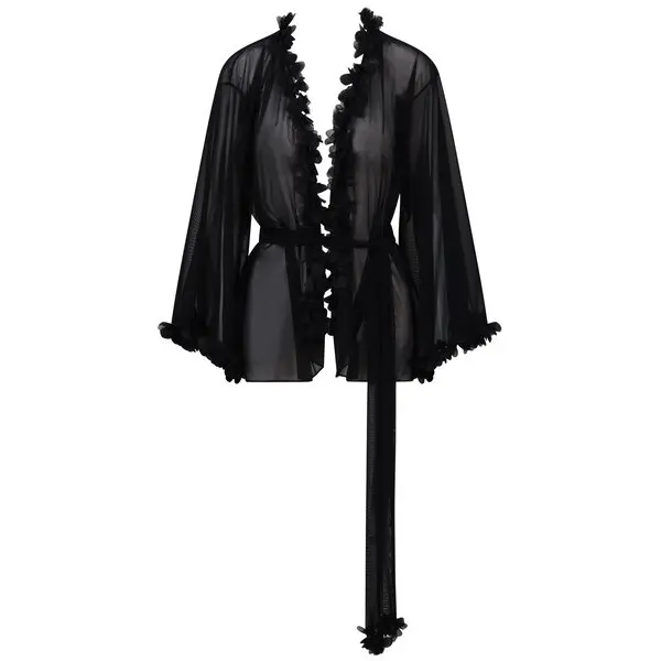 BELLE ET BON BON Fifi New Edition Backless Short Petal Kimono - Black