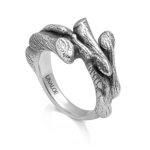 UNALOE Arboreal Ring In Sterling – Handmade Statet Ring Inspired Nature - Silver