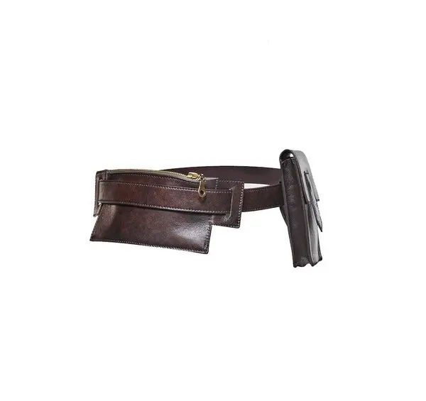 MAISON SEL Leather Belt Bag Set - Brown