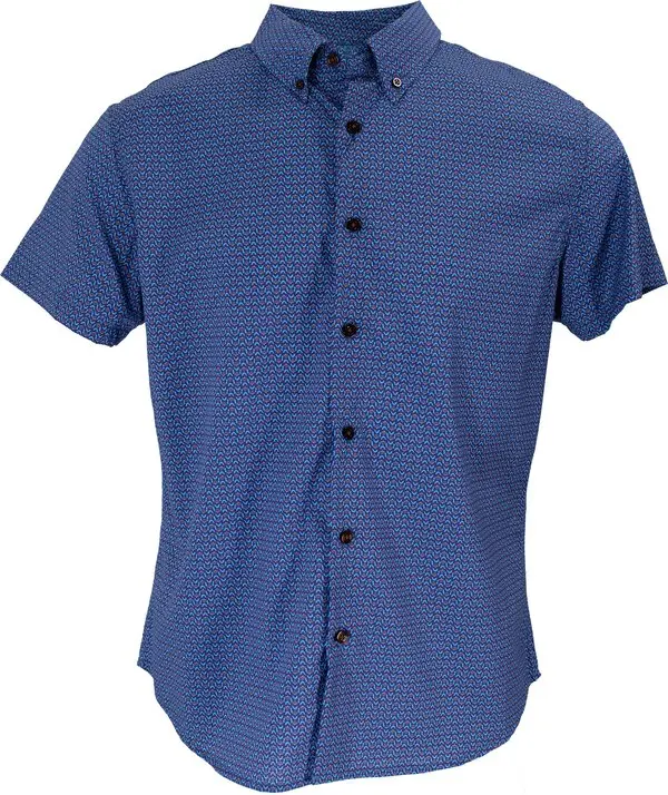 LORDS OF HARLECH Tim Turtle Geo Shirt - Blue