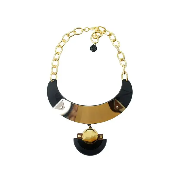 GISSA BICALHO Grey / Black Necklace Choker Pupile Smoked - Grey/black