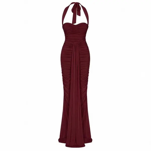 HERFETCH Maxi Diana Dress- Burgundy