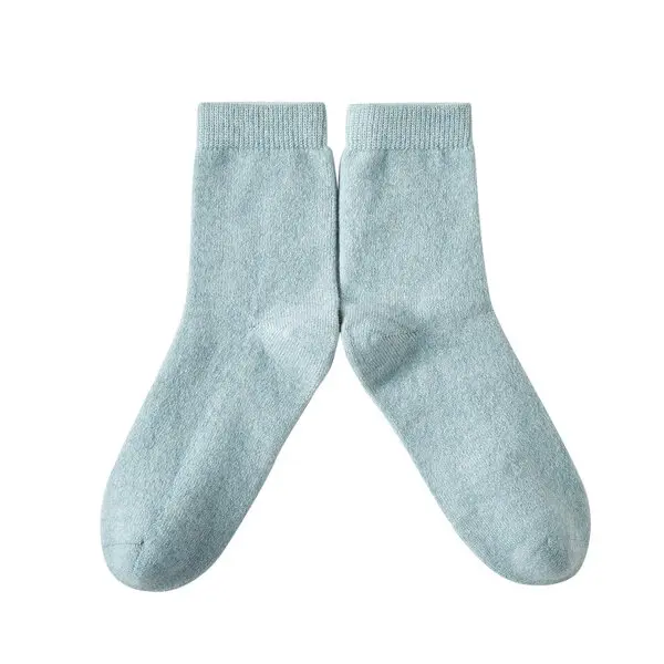 SOFT STROKES SILK Cashmere Quarter-length Socks Set Of Two Meditating Lamb Collection In Highland - Blue