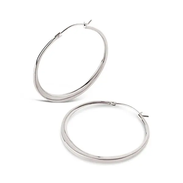 DINNY HALL Signature Medium Tapering Click Hoops - Silver