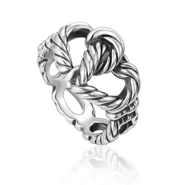 UNALOE Intertwined Heart Ring In Sterling – Handcrafted In Italy - Silver