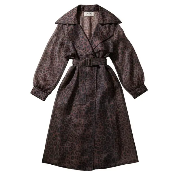 AZALI Leopard Hawa Trench - Brown
