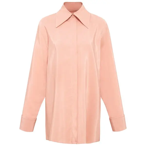 FEMPONIQ Viscose Rayon Gathe Back Shirt / Rose - Red