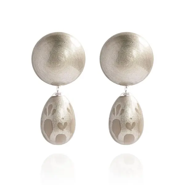 SAULE LABEL Calista Earrings In Platinum Glow - Silver