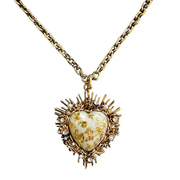 VSTYLE Florentine Sacred Heart Leaf Necklace