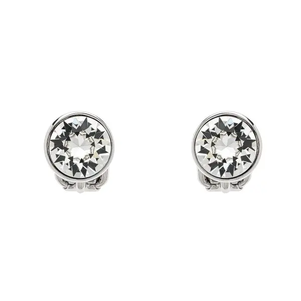 EMMA HOLLAND JEWELLERY Platinum Crystal Stud Clip Earrings - Silver