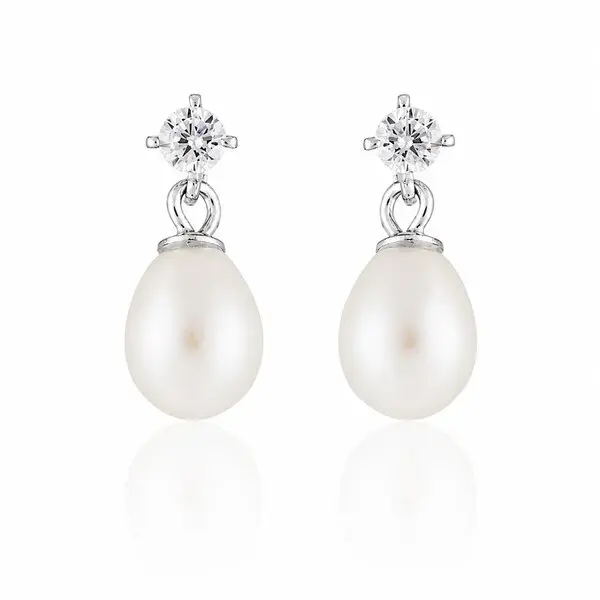 ESTERAH Maia Pearl Earrings - Silver