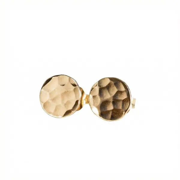 MELT'M JEWELRY Filled Hammered Disc Studs - Gold
