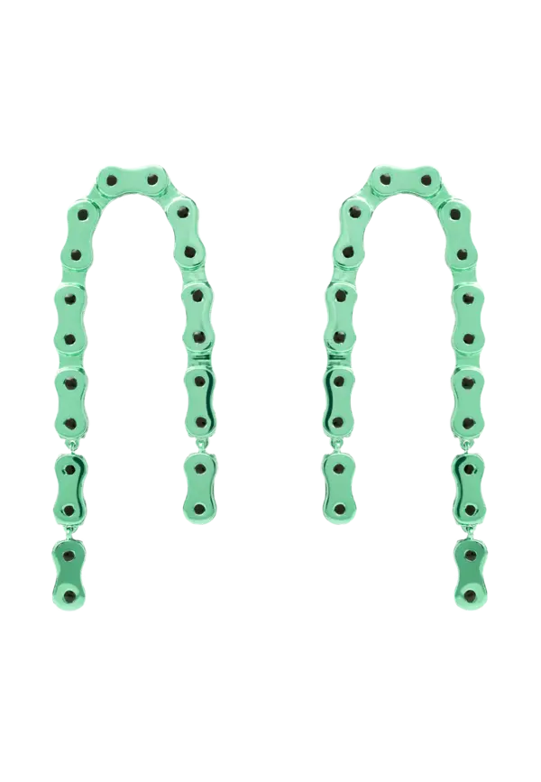 LAVANI JEWELS Vallecas Chain Earrings - Green