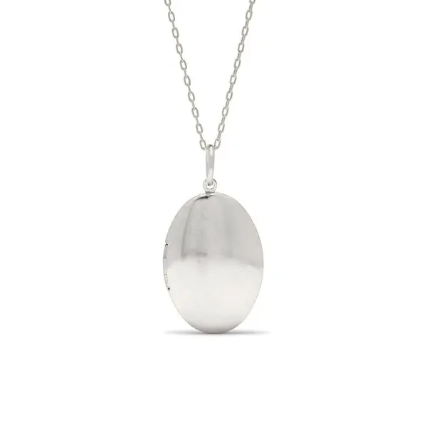 JAREDJAMIN 18k -plated Oval Locket Pendant Necklace - Silver
