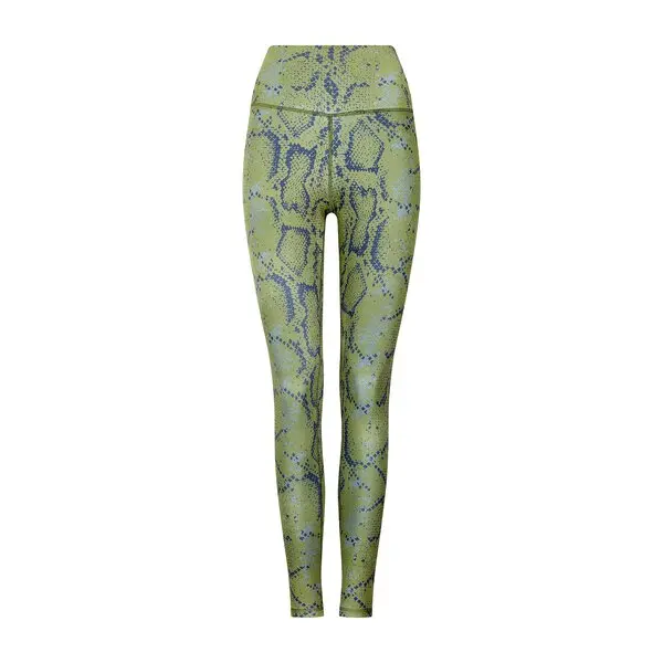 LULA-RU High Rise Legging Olive Snake - Green