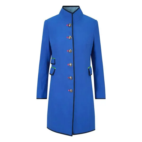 BEATRICE VON TRESCKOW Electric Linen Cavalier Coat - Blue