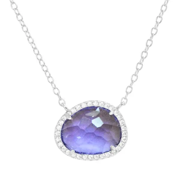 KAMARIA Purple / Silver Kokoto Lab Created Gemstone Necklace Tanzanite & Silver - Purple/silver