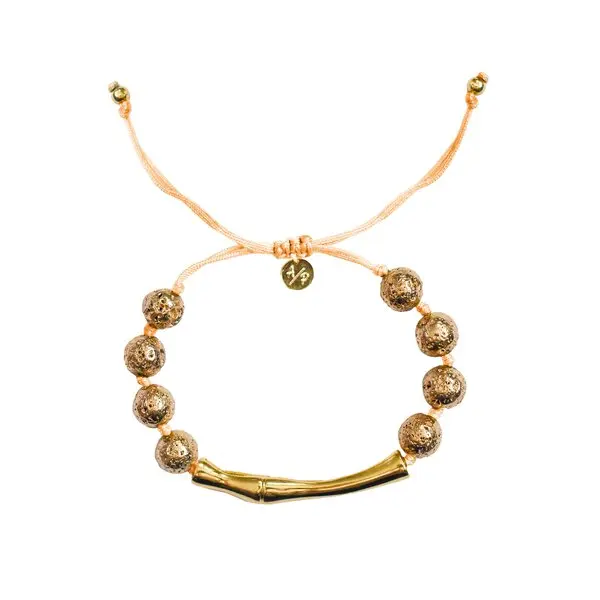 ADRIANA PAPPAS DESIGNS Haven Bracelet On Colored Cord Cantaloupe - Orange
