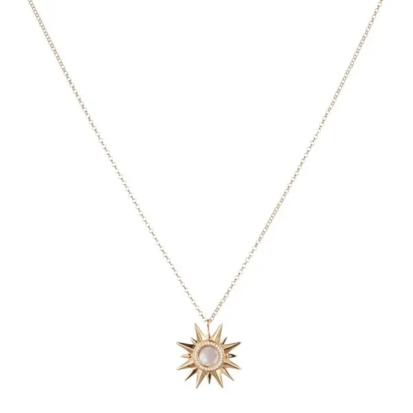 TOOLALLY Neutrals Sunburst Pendant Mother Of Pearl - Pink