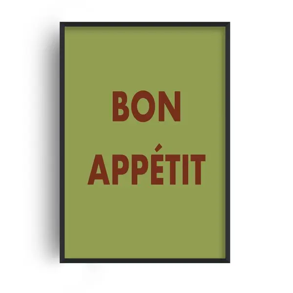FANCLUB Bon Appetit French Retro Kitchen Art Print - Green