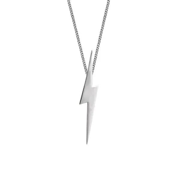 EDGE ONLY Pointed Lightning Bolt Pendant - Silver